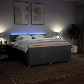 Box spring postel s matrací světle šedá 200 x 200 cm textil 3289877