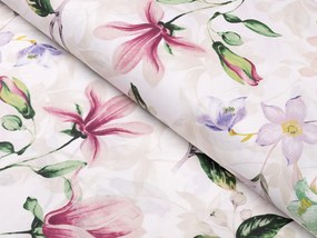 Biante Bavlněný povlak na polštář s lemem Sandra SA-287 Mix květin na bílém 45 x 45 cm