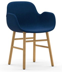 Výprodej Normann Copenhagen designové židle Form Armchair Wood (polstrování modré, dub)