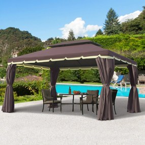 Zahradní pavilon altán 390 x 290 x 280 cm zahradní stan party stan se 4 x bočními panely moskytiéra odolná proti povětrnostním vlivům hliník polyeste…