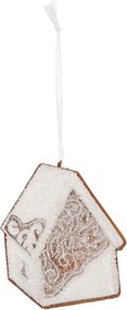Závěsná dekorace zasněžená perníková chaloupka Frosted Ginger - 9*1*10 cm