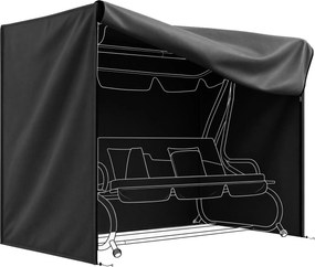 Outsunny Hollywoodský kryt na houpačku Vodotěsný ochranný kryt na zahradní houpačku s UV ochranou Oxford černý 220 x 125 x 172 cm | Aosom.de