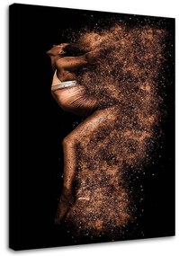 Obraz na plátně, Žena ve zlatém prachu - 70x100 cm