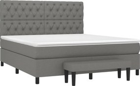 Box spring postel s matrací tmavě šedá 160x200 cm textil 3136846