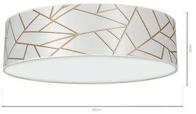 Stropní svítidlo Ziggy Round, 1x bílé/zlaté textilní stínítko, (bílé plexisklo), (fi 50 cm)