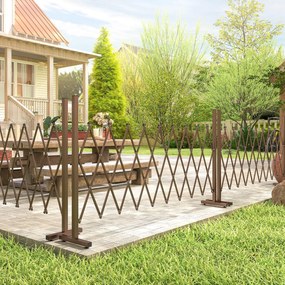 Outsunny Sklopná a Roztahovací Bezpečnostní Brána 250D x 31Š x 104V cm Hliník Metal Čokoládová