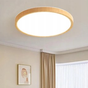 stropní svítidlo Led Schindora, ultratenká, dřevěná, 3 barvy, 24 W