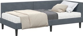 Rohový rám postele s matrací Jiný s čelo 2 ks Šedá samet 3393769