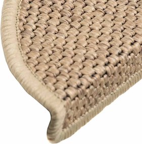 Samolepící nášlapy na schody vzhled sisal 15 ks 56x17x3 cm 326867