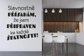 Lepy.cz Samolepka na zeď Slavnostně přísahám Velikost (šířka x výška): 40x44cm, Barevná varianta: Světle oranžová