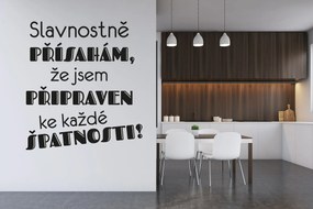 Lepy.cz Samolepka na zeď Slavnostně přísahám Velikost (šířka x výška): 55x60cm, Barevná varianta: Světle červená