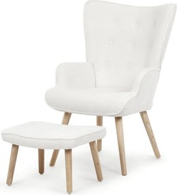 Relaxační křeslo AK-319 BR2, látka bouclé, hnědá (67 x 76) cm bílá