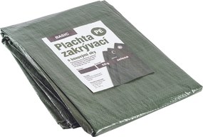 Plachta zakrývací BASIC 50 g/m2 zelená/stříbrná 4×5m