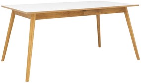 Matně bílý lakovaný rozkládací jídelní stůl Tenzo Dot II. 160/205 x 90 cm