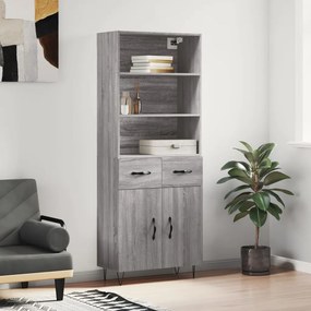 Skříň highboard šedá sonoma 69,5 x 34 x 180 cm kompozitní dřevo 3200551