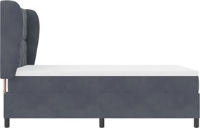 Postel s boxspringem s čelo Tmavě šedá 200 x 160 cm samet 3340989