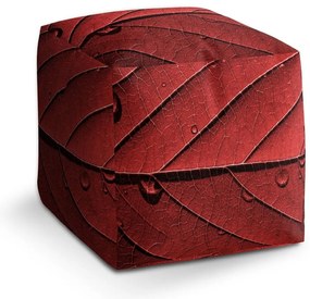 Taburet Cube červený list, červená