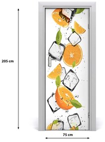 Fototapeta na dveře samolepící pomeranče a led 75x205 cm
