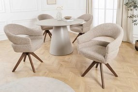 Designová otočná židle Yenibeth taupe / hnědá