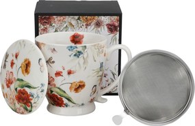 Porcelánový hrnek Rebecca 510 ml se sítkem bílý/vícebarevný
