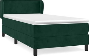Box spring postel s matrací tmavě zelená 90x190 cm samet 3127346