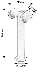 Rabalux 77113 - Venkovní lampa ENOL 2xGU10/35W/230V IP44