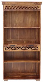 Indický nábytek - Knihovna Mira 90x180x35 z indického masivu palisandr Světle medová