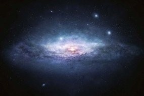 DIMEX | Samolepicí vliesová fototapeta na zeď Galaxie MA-5-2259 | 375 x 250 cm | bílá, černá, šedá