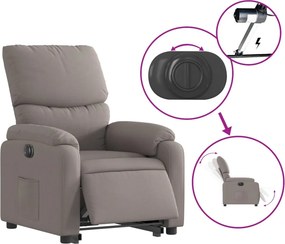 Elektrické zvedací polohovací křeslo taupe textil 3204856