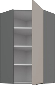 ARIA ta | horní kuchyňská skříňka 60x60 GN-108 1F (45°) rohová s policemi | 60x60 cm | EXTRA VYSOKÁ | antracit/béžová