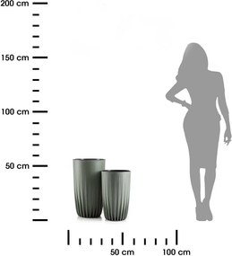 Sada 2 ks květináčů Stripped Eco šedo-zelená