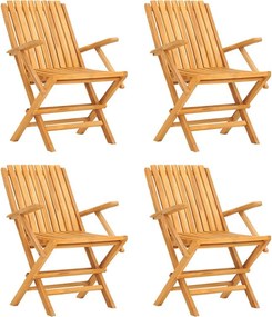 Skládací židle 4 ks 61x67x90 cm masivní teak 3155055