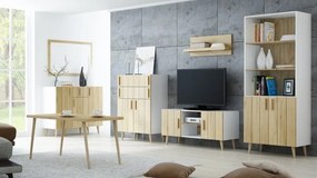 Casarredo - Komfort nábytek Obývací stěna, sestava BELLO alpská bílá/kraft zlatý ( 5+8+11+13 )