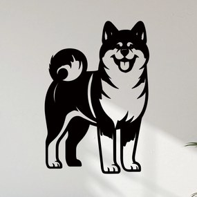 dřevo života Dřevěný obraz psa AKITA INU Zvolte rozměr (cm): 27x40, Zvolte barvu dekoru: Černá