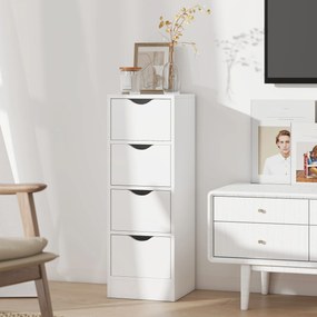 HOMCOM koupelnový nábytek, úložný prostor se 4 zásuvkami a úchopy, 29 x 83 cm, bílý