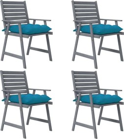 vidaXL Zahradní jídelní židle s poduškami 4 ks masivní akáciové dřevo [3078423] Barva: antracitová