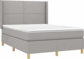 Box spring postel s matrací světle šedá 140 x 200 cm textil 3131913