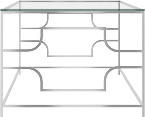 vidaXL Konferenční stolek stříbrný 120x60x45 cm nerezová ocel a sklo [289029]