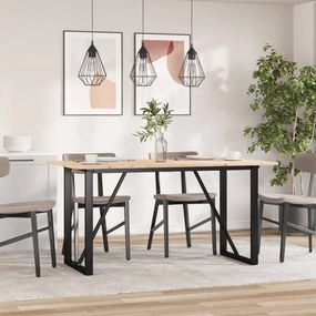 Jídelní stůl s O rámem 140 x 80 x 75 cm borové dřevo a ocel 3282676