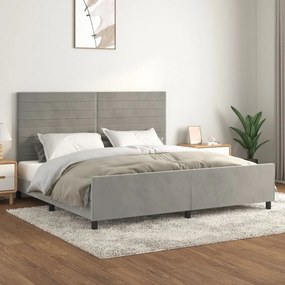 Rám postele bez matrace světle šedý 200 x 200 cm samet 3125836