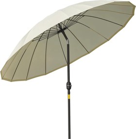 Zahradní slunečník Outsunny s otočným mechanismem a 18 žebry, kruhový, s kovovým kmenem a sklolaminátovým stínítkem Ø 2,5 m, vysoce hustý polyester, b