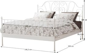 Postel s lamelovým roštem, 140x200, bílá, BEHEMOTH Kondela 0000079982