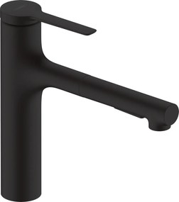 Dřezová baterie Hansgrohe Zesis M33 s vytahovací sprškou, 2 proudy matná černá 74823670