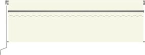 vidaXL Marketos Ručně zatahovací markýza s roletou 5 x 3 m krémová