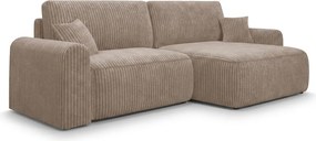 Rozkládací oboustranná sedací souprava do L NORDEN TILIA 250x140 cm, světle hnědá