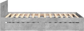 Rám postele s čelem betonově šedý 75 x 190 cm kompozitní dřevo 3295621