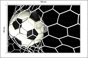 Fototapeta 3D Fotbalový Míč V Síti Omyvatelný vlies 254x184