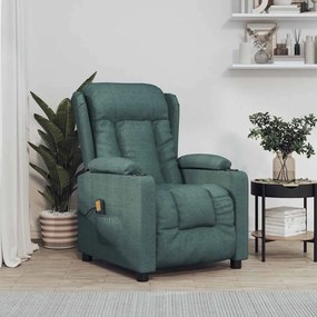 Masážní křeslo tmavě zelené textil 339064