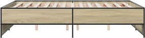 Rám postele dub sonoma 135 x 190 cm kompozitní dřevo a kov 3279903
