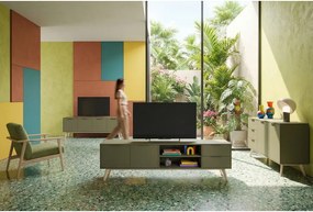 Zelený matný TV stolek 140x53x40 cm Campus – Marckeric